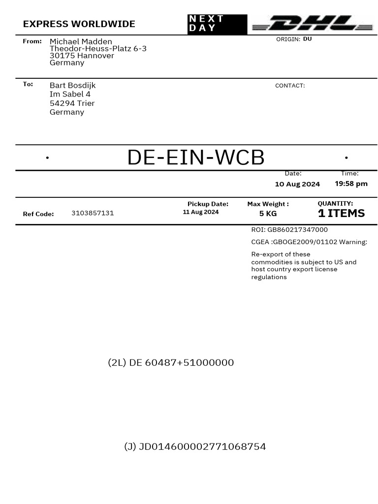 DHL Shipping Label.pdf | PDF