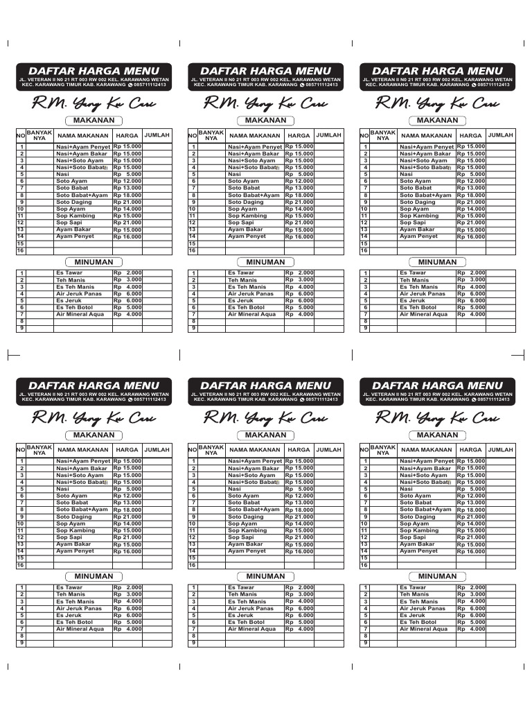 Nota RUMAH MAKAN | PDF