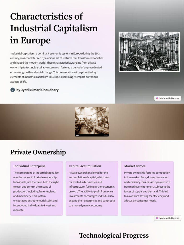 Characteristics of Industrial Capitalism in Europe | PDF