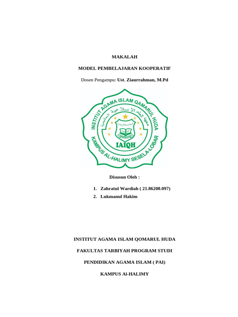 Makalah Lukman Hakim | PDF