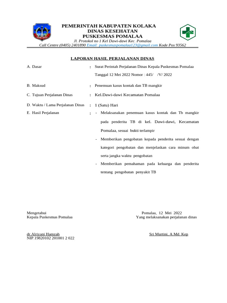 Laporan Hasil TB | PDF