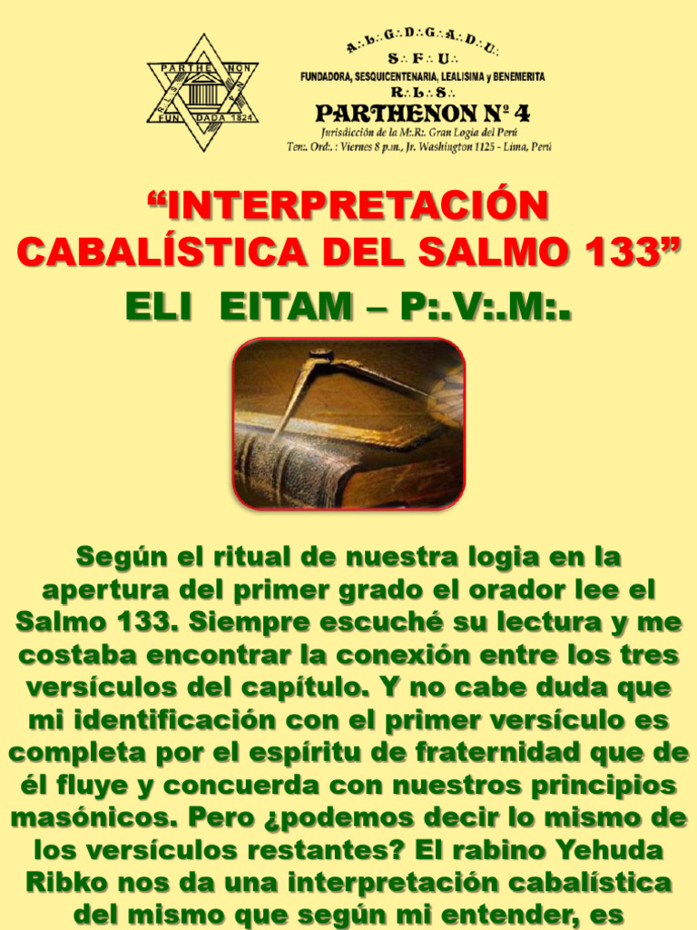 Interpretacion Cabalistica Salmo 133 - Eli Eitam | PDF