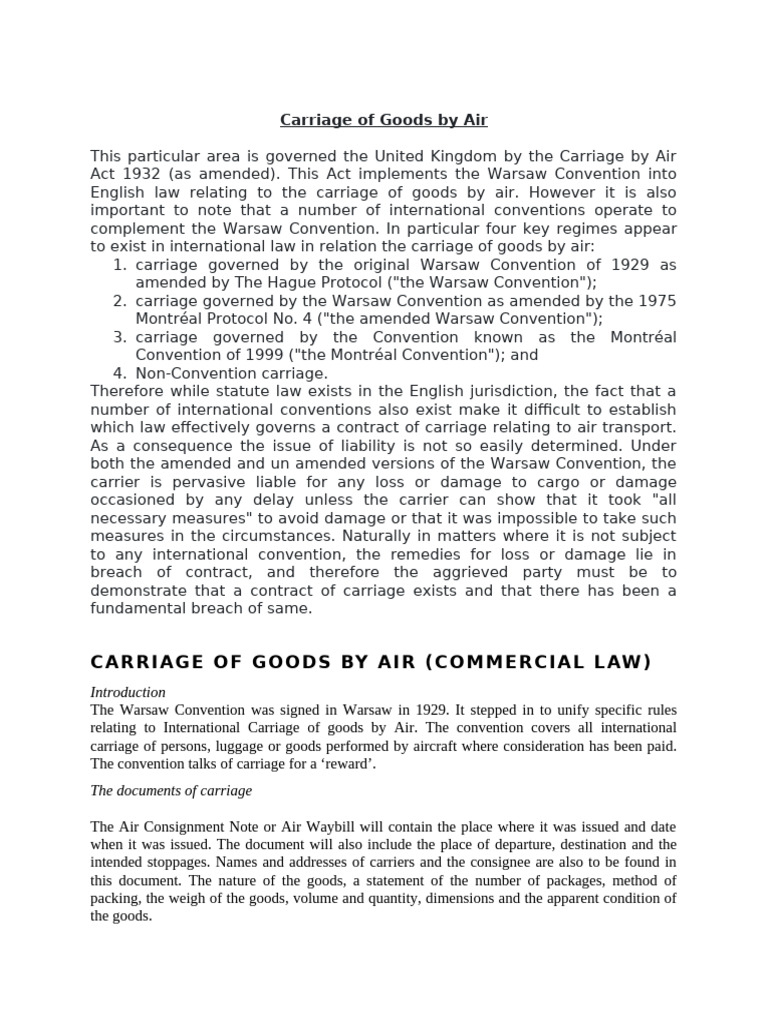 Carriage of Goods by Air Regulations | PDF | Justice | Crime & Violence