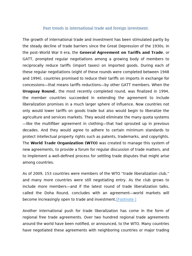 Fundamental Principles of the WTO | PDF