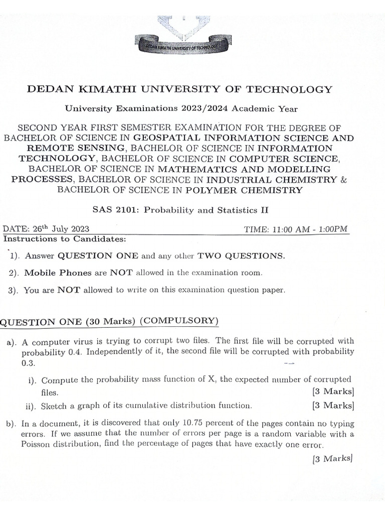 Probability and Statistics II | PDF