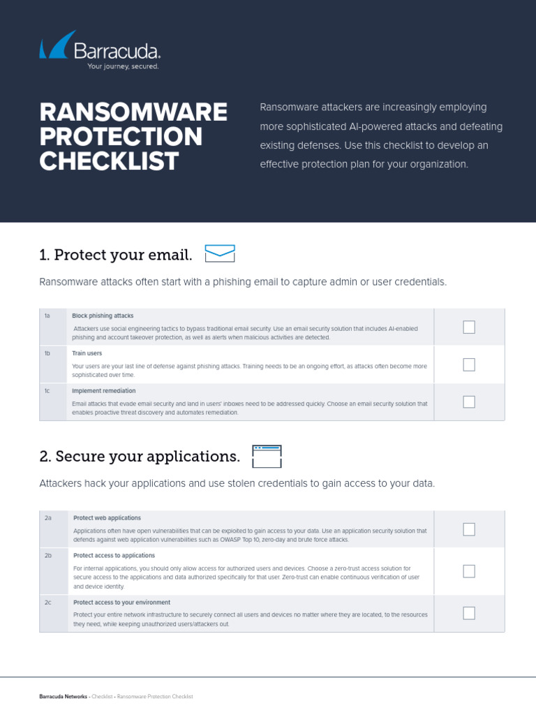 Ransomware Protection Checklist 2023 Pdf