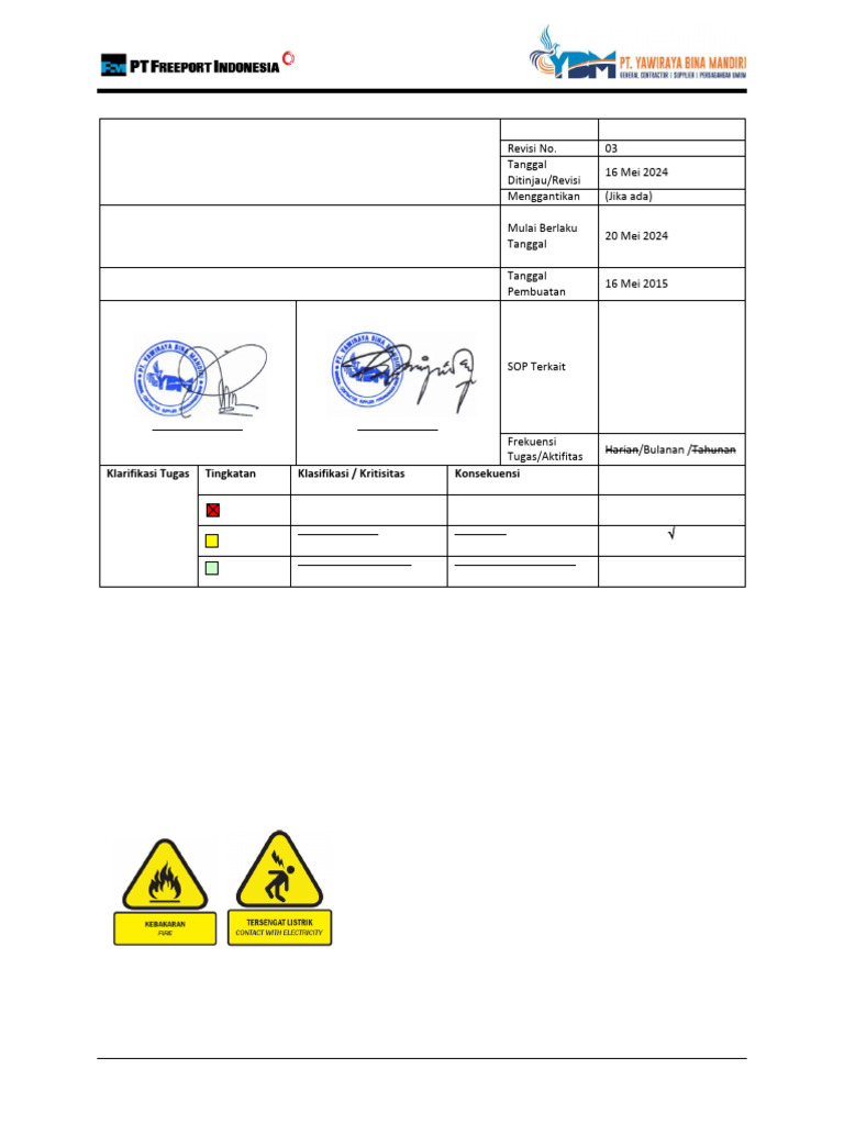 051. SOP-4.04.30-YBM-051 Prosedur Pekerjaan Pengelasan Menggunakan Mesin Las Diesel | PDF