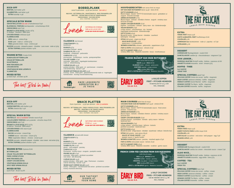 The Fat Pelican Menu NL Allday | PDF