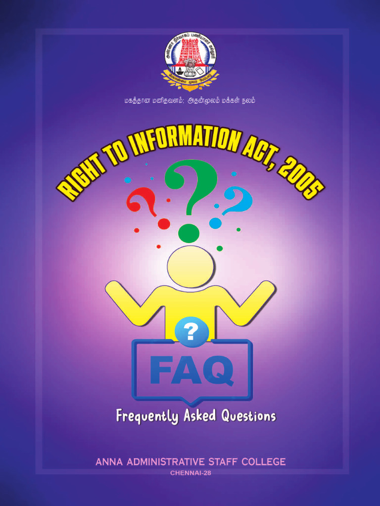 RTI - FAQ BOOK (S.RAJENDRAN Addl. Dir.) | PDF