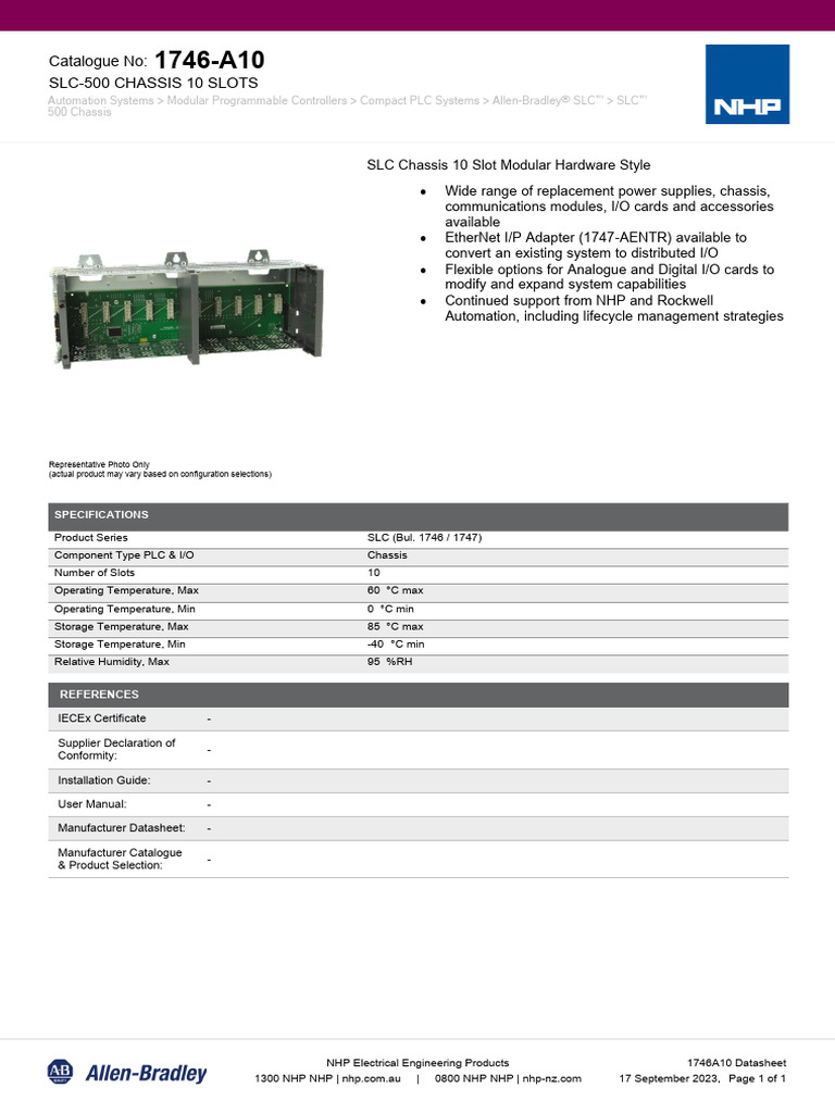 1746A10 NZ SLC 500 Chassis Datasheet | PDF