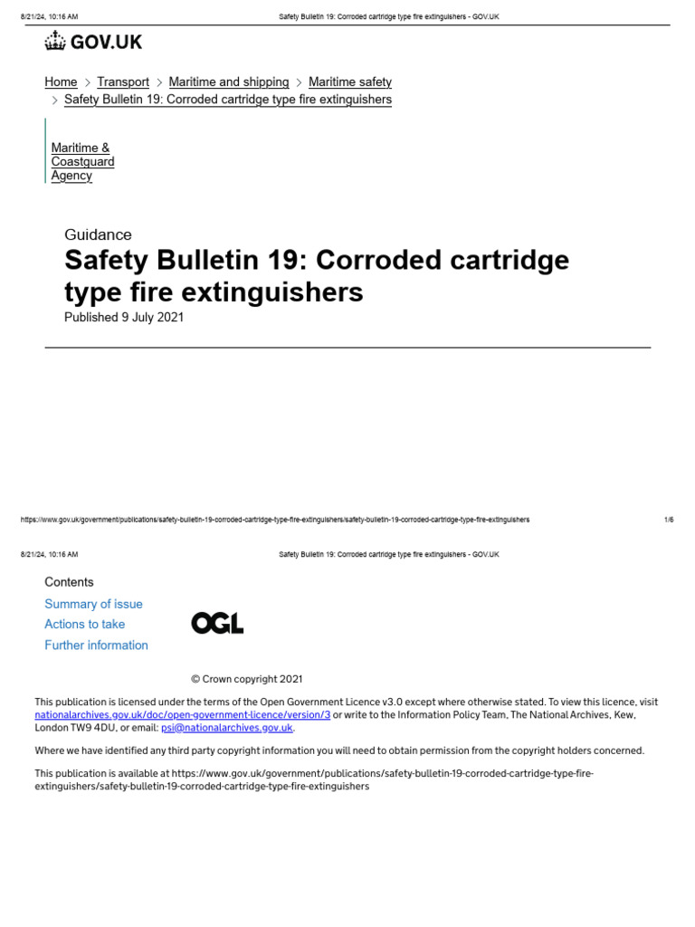 Safety Bulletin 19 - Corroded Cartridge Type Fire Extinguishers - GOV ...