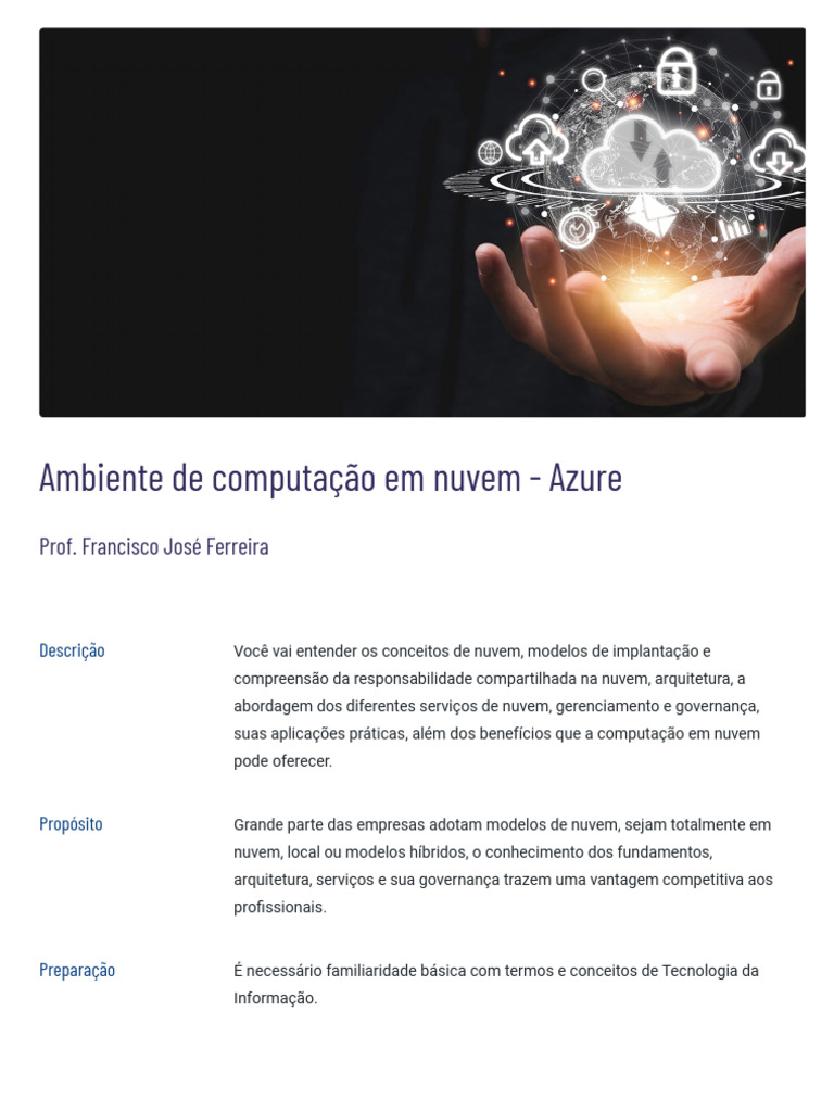 Ambiente de Computação em Nuvem - Azure | PDF
