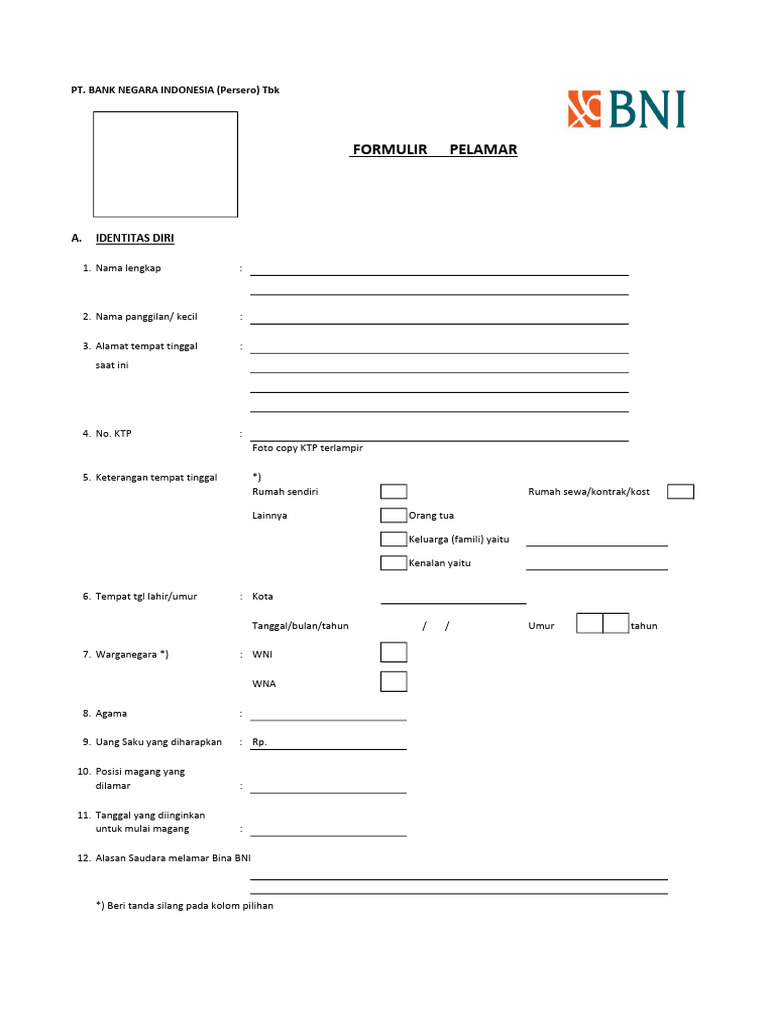 Form - Formulir Pelamar - New | PDF