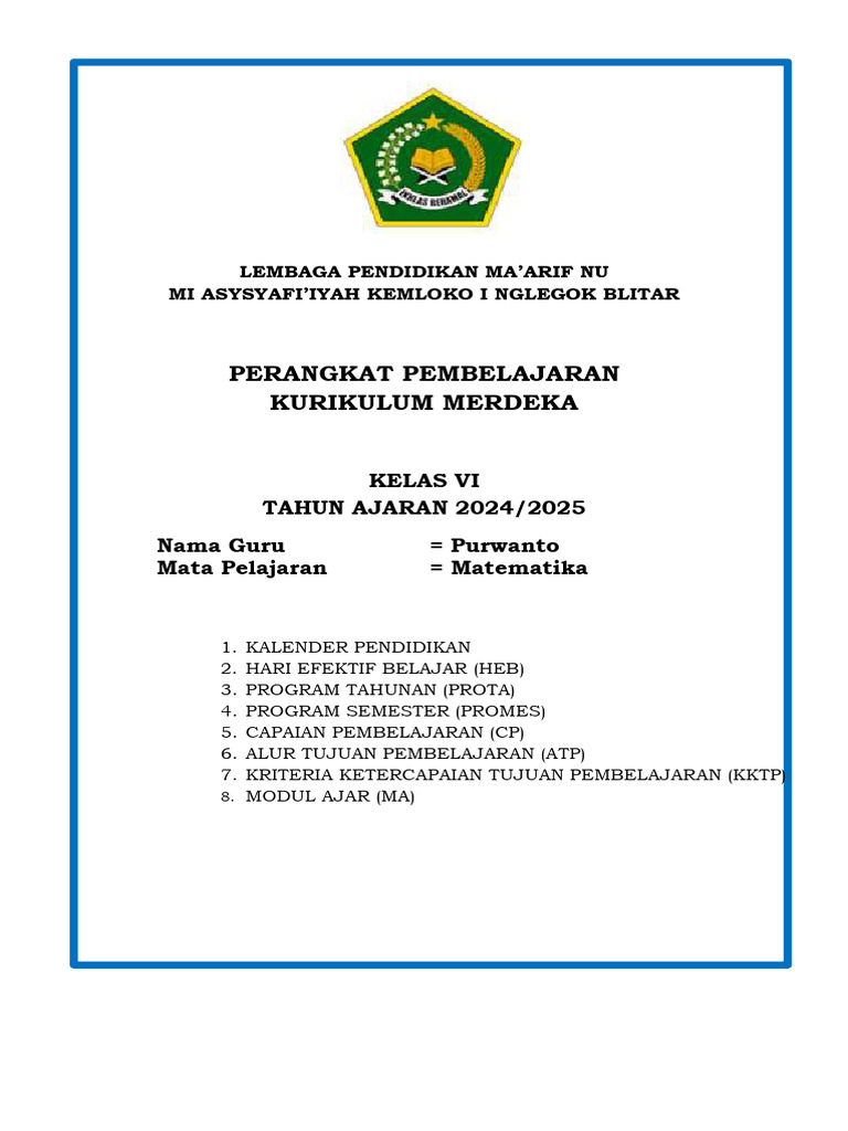 Contoh Perangkat Ajar Kumer.. | PDF