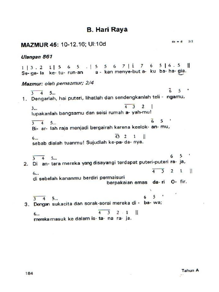 Mazmur Hari Raya SP Maria Diangkat Ke Surga B | PDF