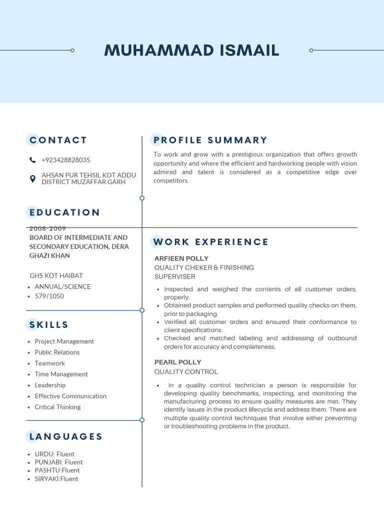 ISMAIL CV Resume | PDF