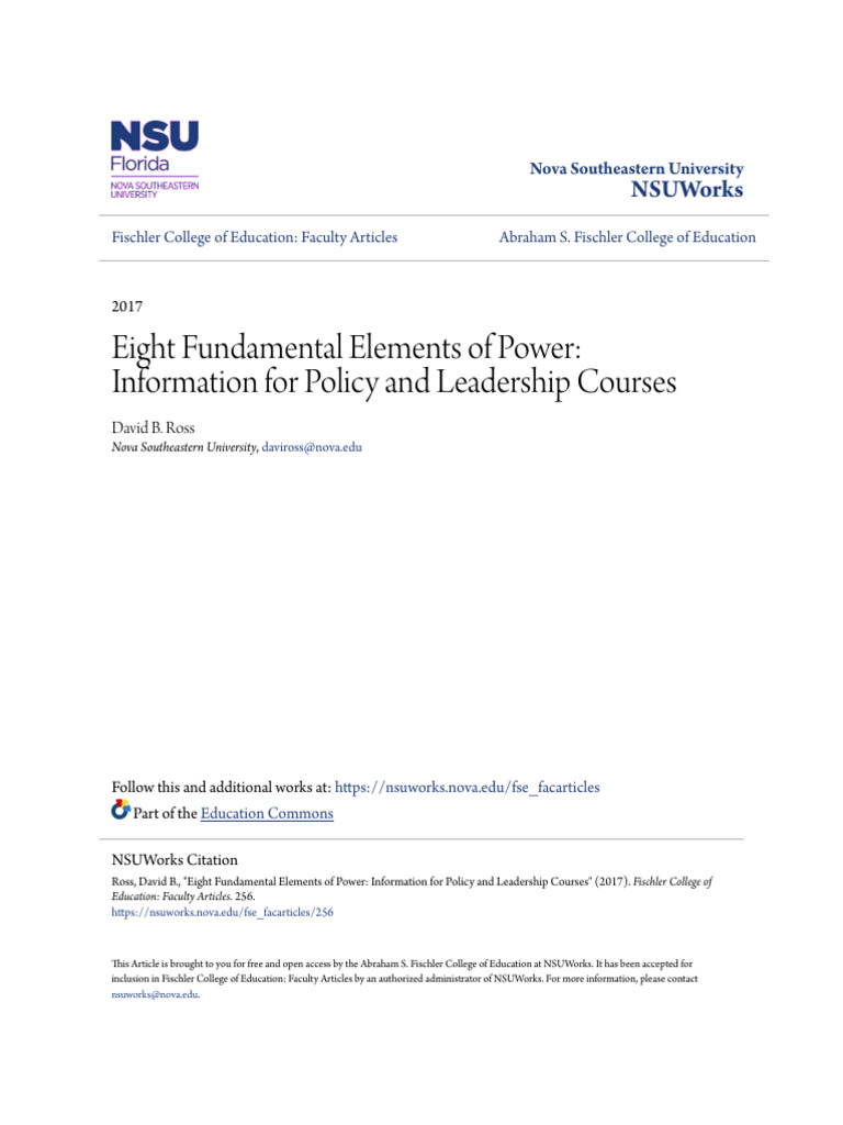 Eight Fundamental Elements of Power - Information For Policy and L | PDF