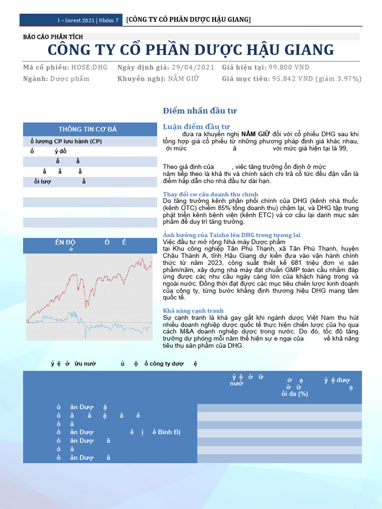 Báo Cáo Phân Tích DHG Nhóm 7 | PDF