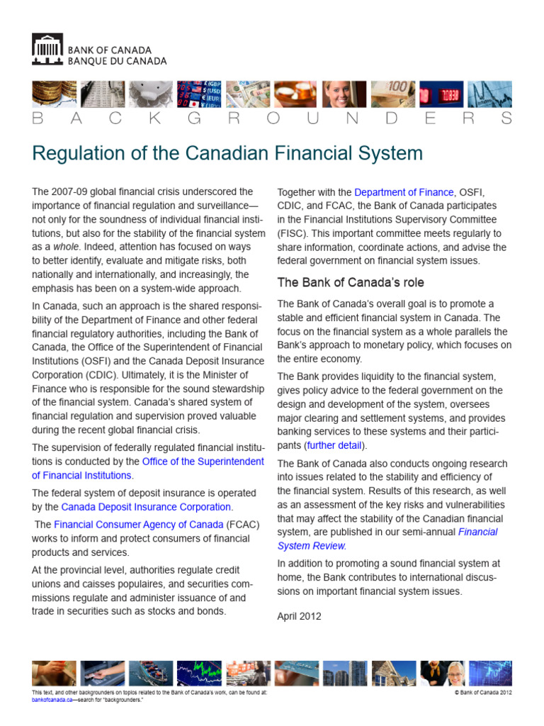 Regulation Canadian Financial | PDF