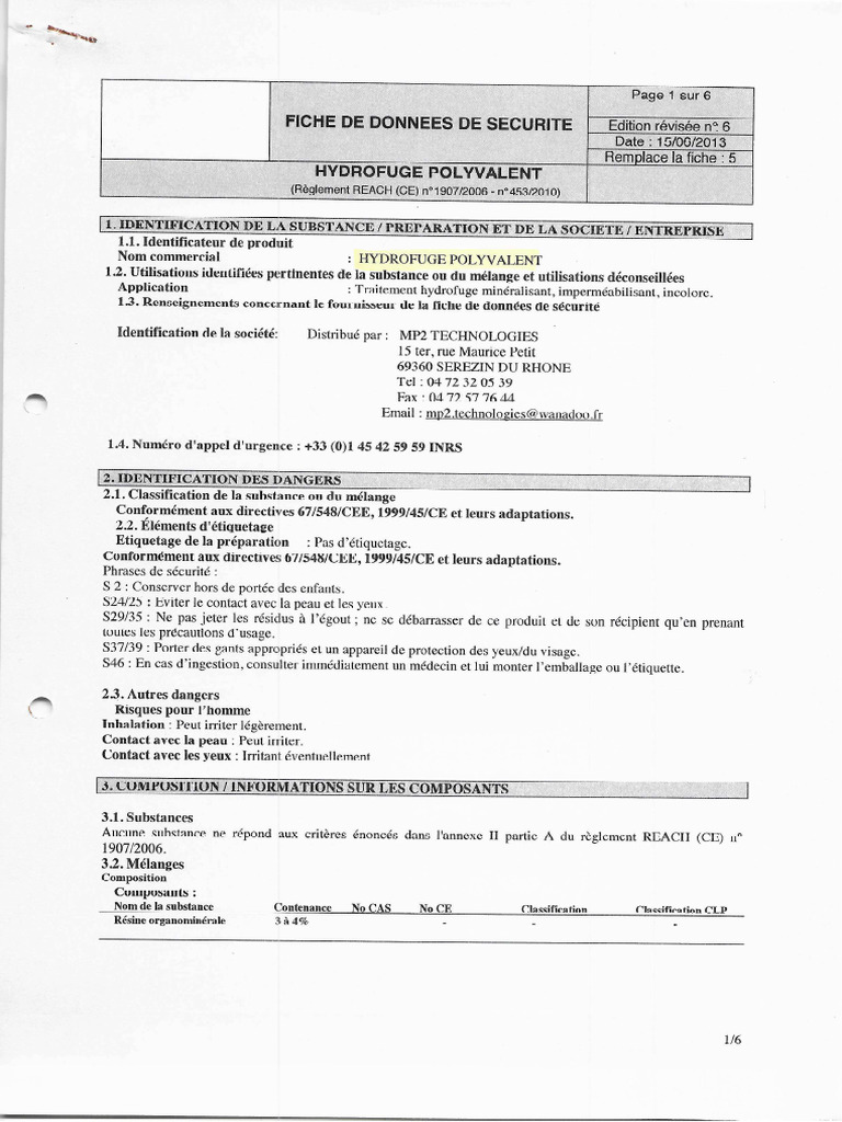 FDS Hydrofuge Polyvalent | PDF