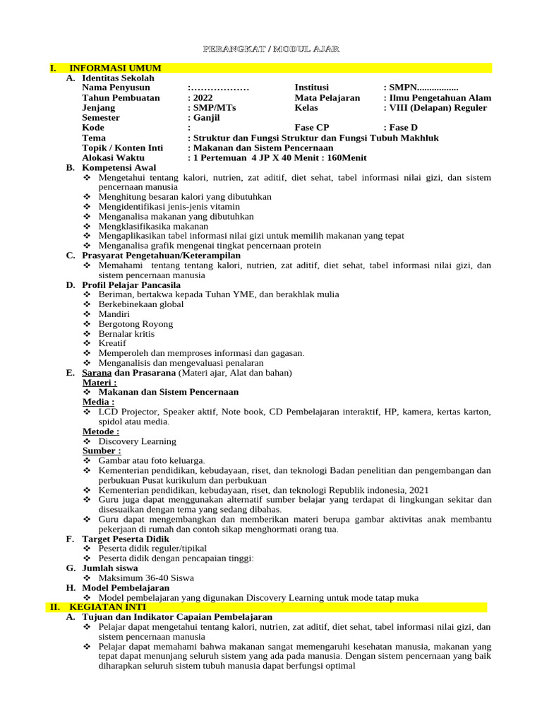 Modul Ajar Pertemuan Ke 1 | PDF