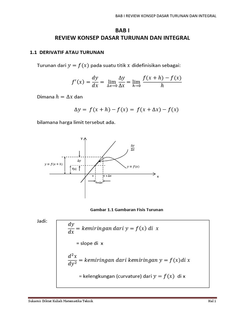 Bab 1. Review Turunan Dan Integral - Modul1 | PDF