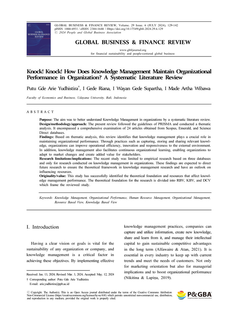 Knock! Knock! How Does Knowledge Management Maintain Organizational ...