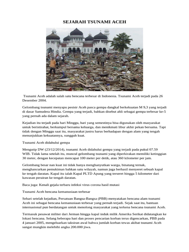 Sejarah Tsunami Aceh | PDF