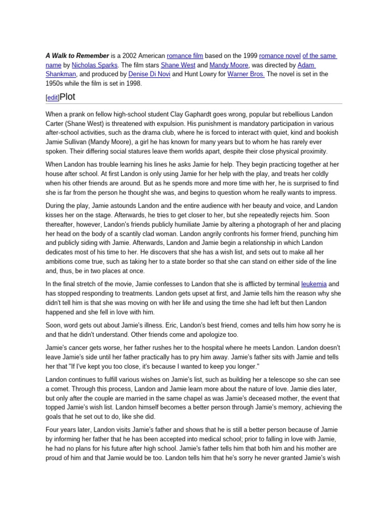 A Walk to Remember | PDF