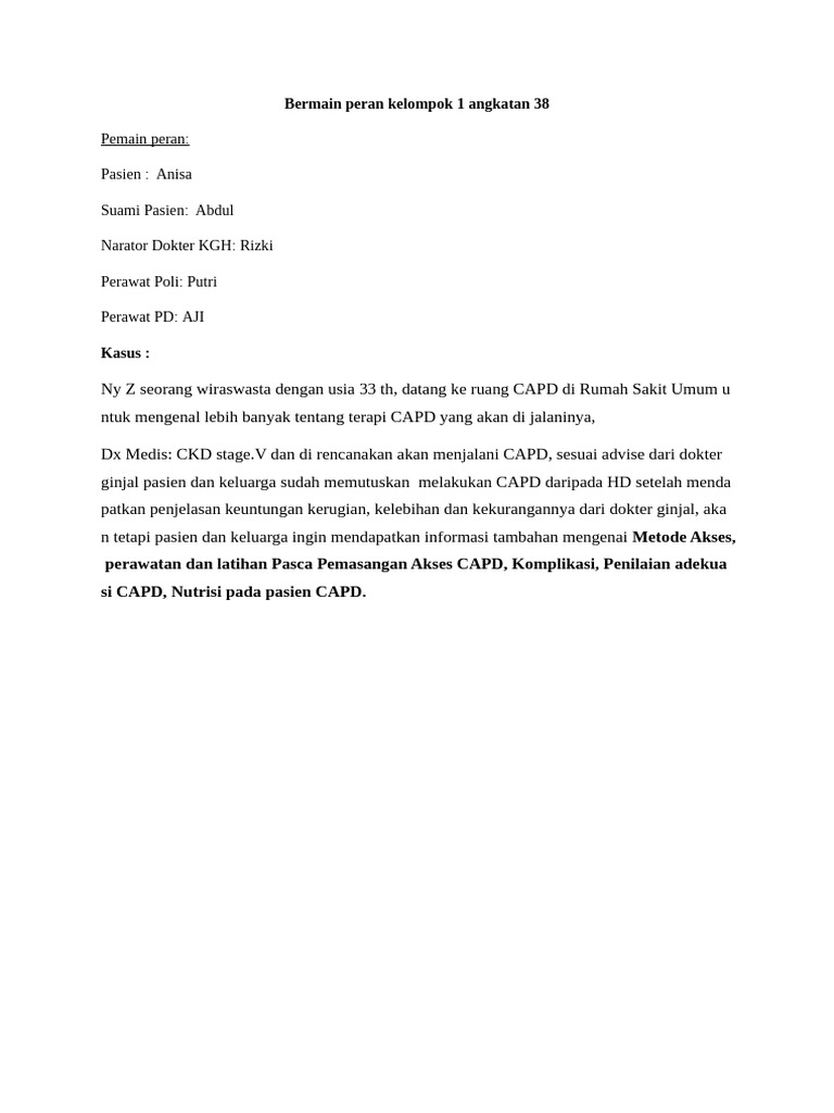 1-38 - KELOMPOK - Role Play Fixx | PDF | Medical Procedures | Science ...