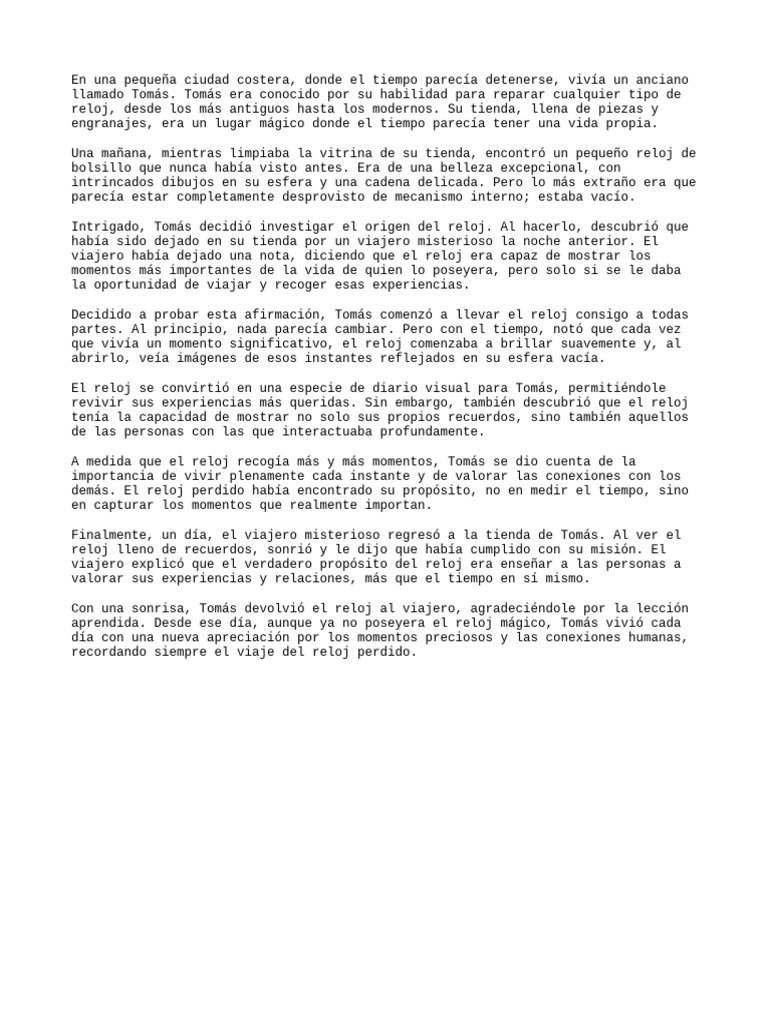 El Viaje del Reloj Perdido | PDF