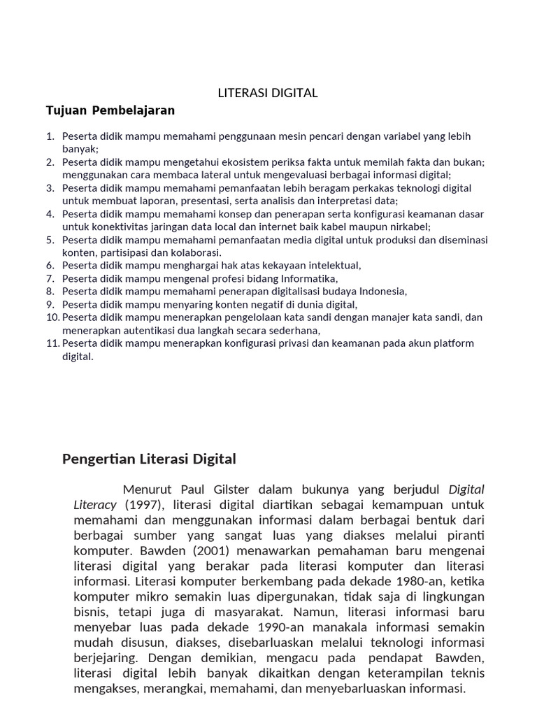 Literasi Digital | PDF