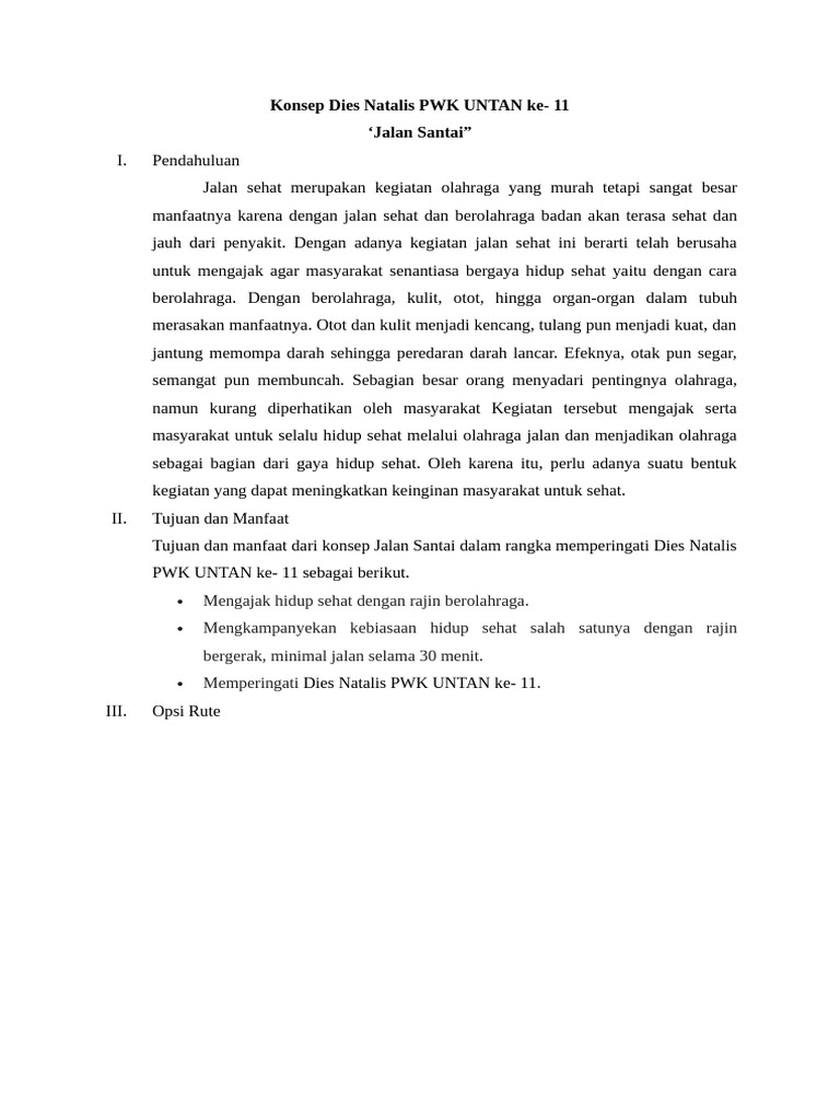 Opsi Konsep Jalan Santai - 2024 | PDF