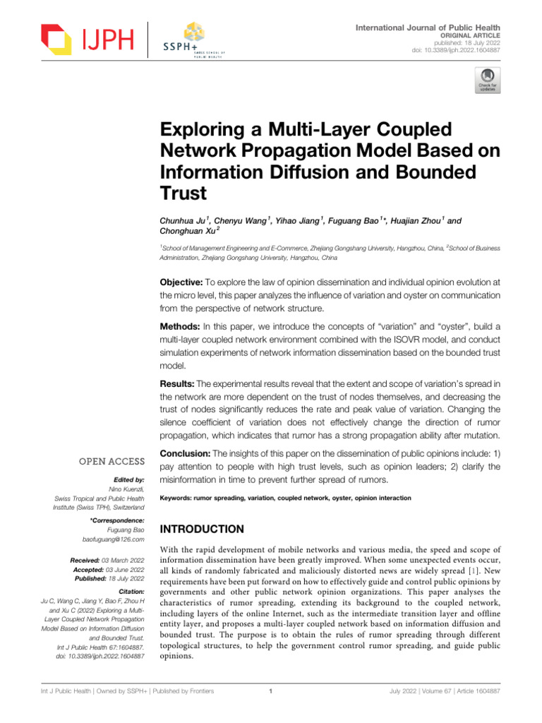 Exploring A Multi-Layer Coupled Network Propagation Model Based On Information Diffusion and ...