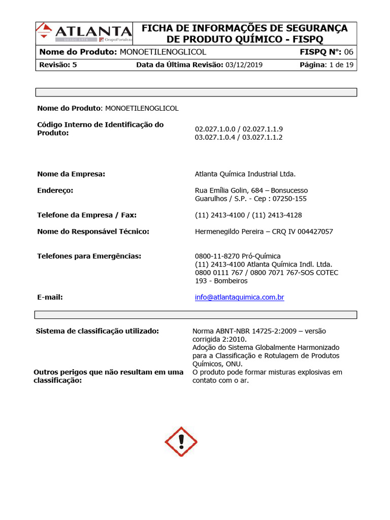 Fispq Monoetilenoglicol MEG | PDF