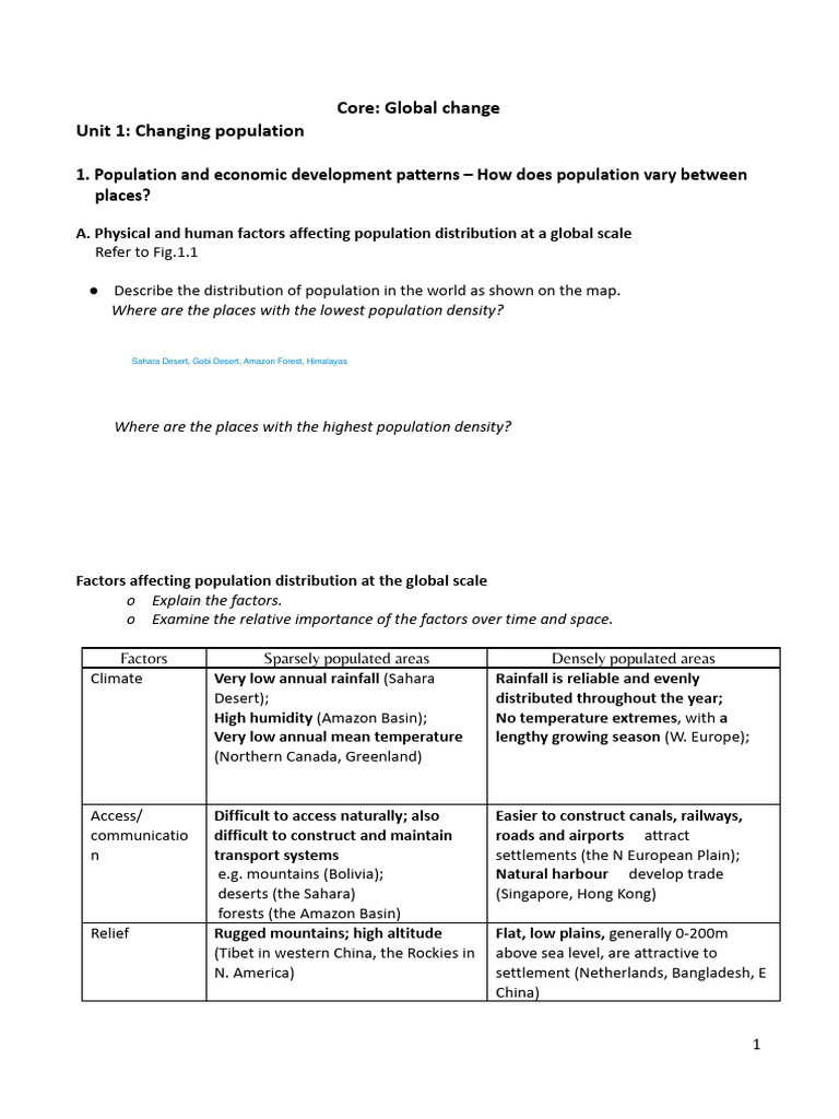 1.1 Population and Economic Development Patterns | PDF