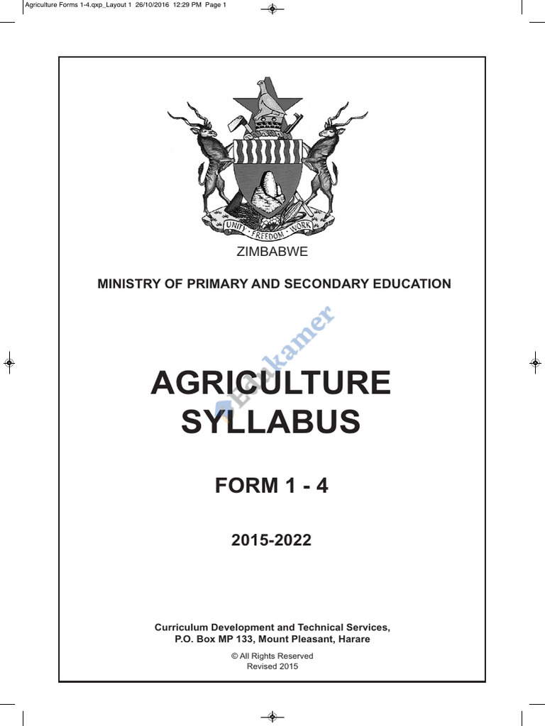 Agriculture Forms 1 4 | PDF | Soil | Business