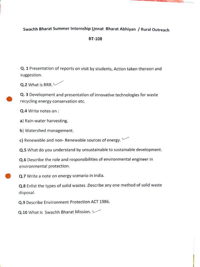 Rural Outreach BT - 108 | PDF | Travel | Science & Mathematics