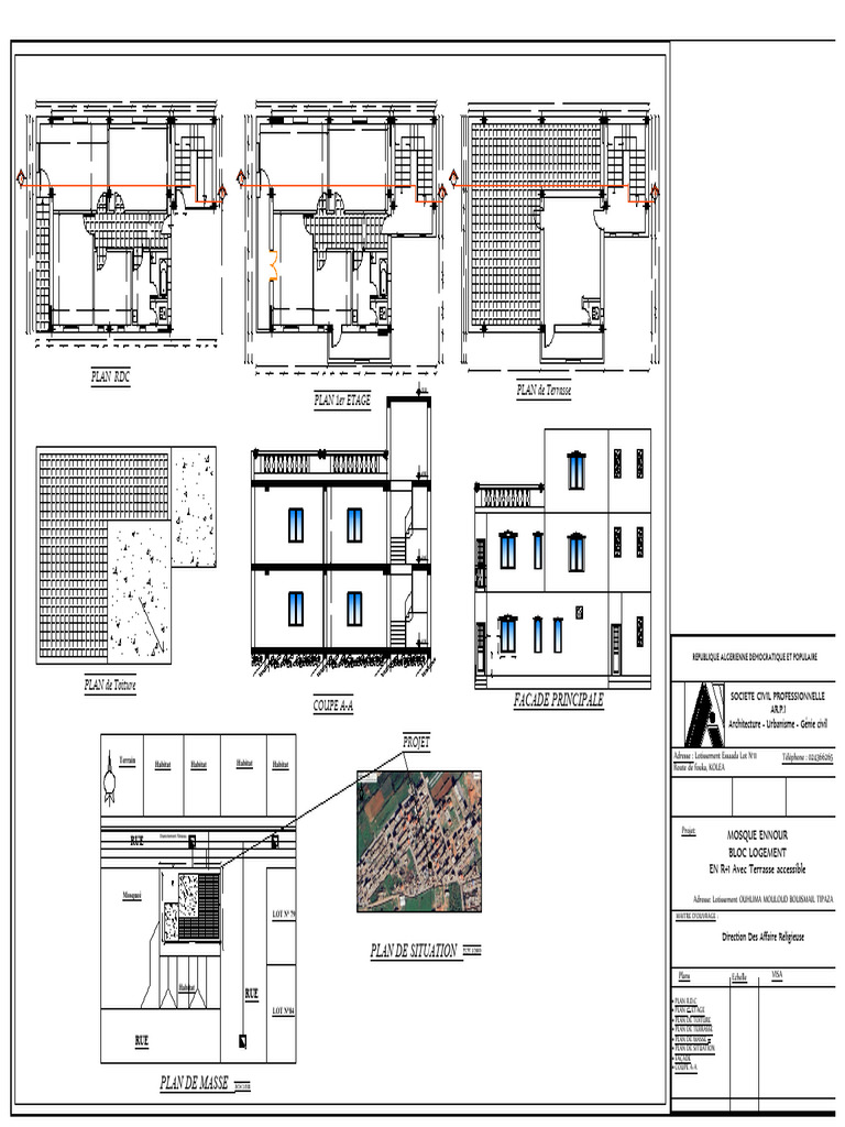 Facade Principale: Plan RDC Plan 1er Etage PLAN de Terrasse | PDF