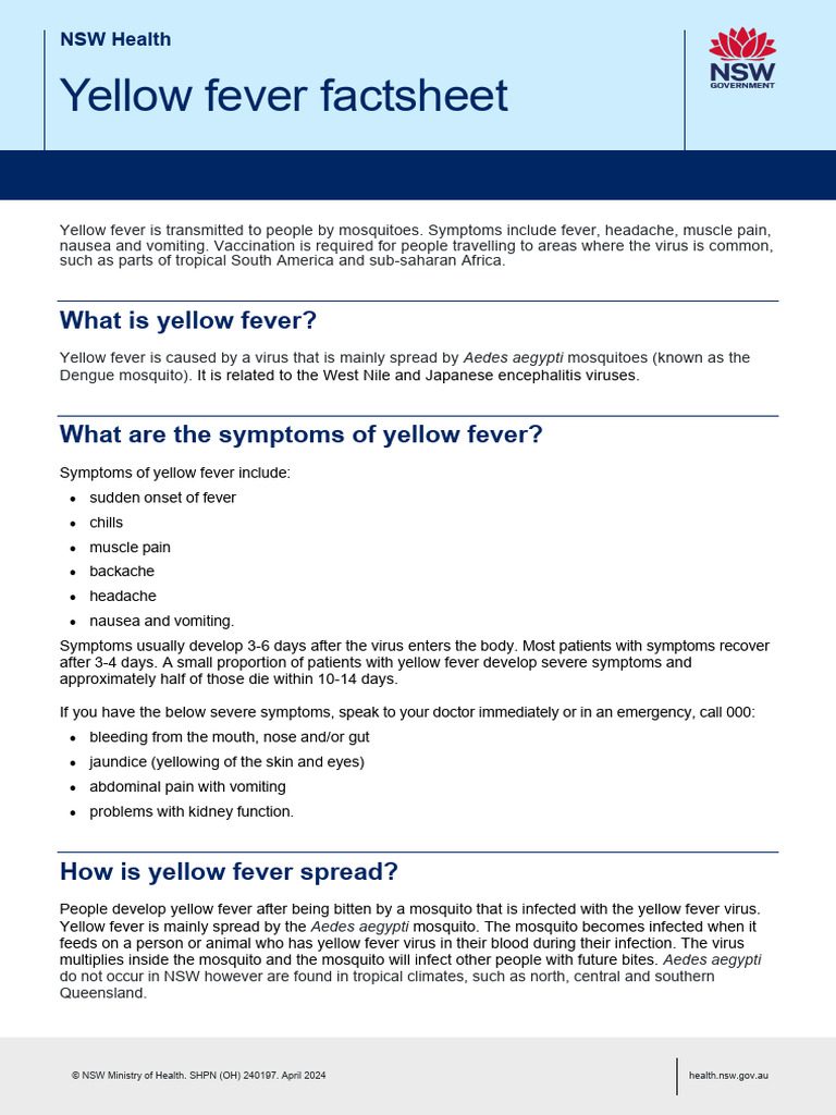 Yellow Fever | PDF