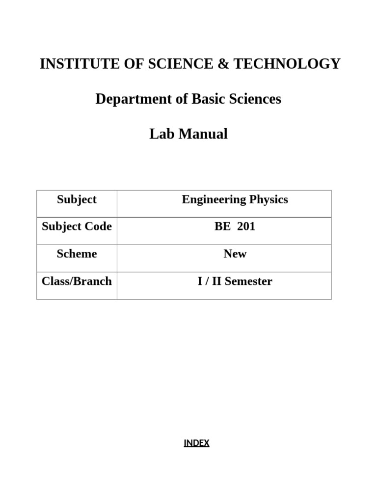 Engineering Physics Lab Manual | PDF | Angular Resolution | Diode