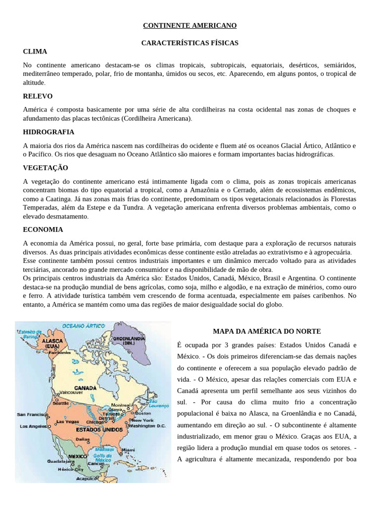 Continente Americano | PDF