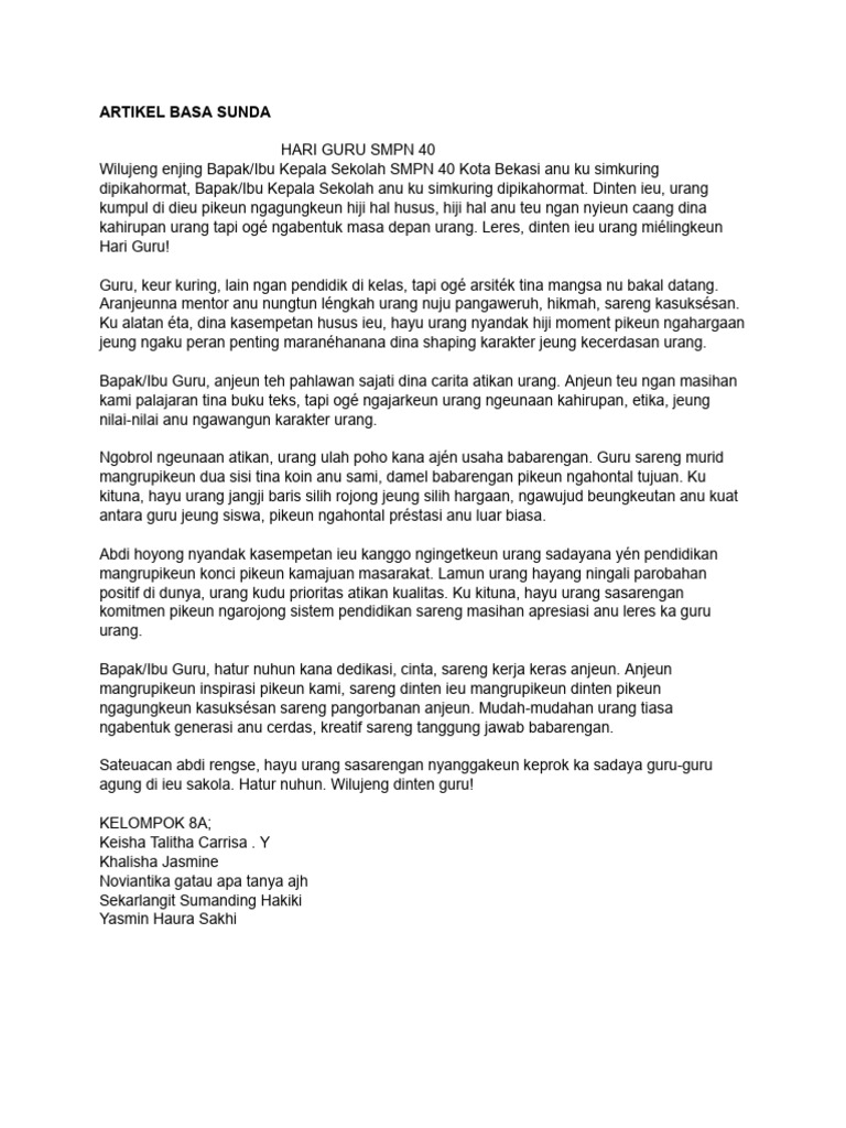 Artikel Basa Sunda | PDF