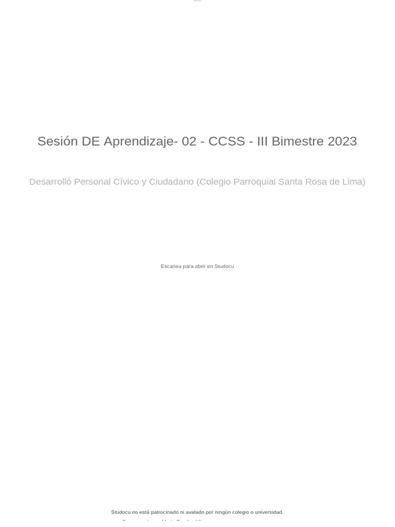 Sesion de Aprendizaje 02 Ccss III Bimestre 2023 | PDF | Aprendizaje | Maestros