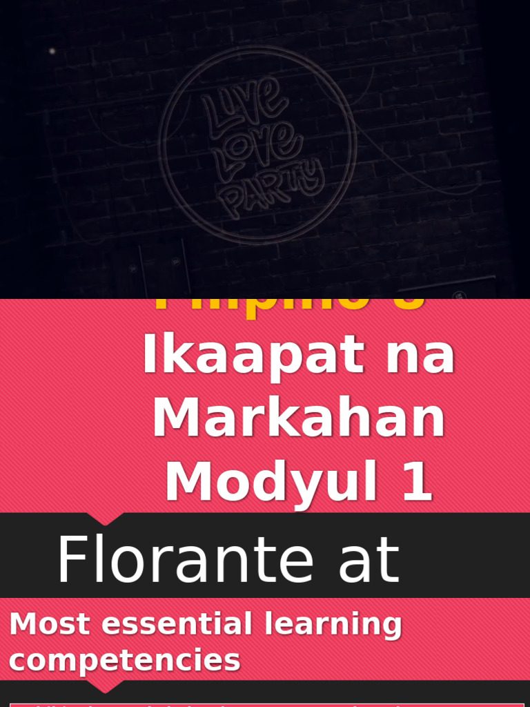 Filipino 8 Q4 Module 1 | PDF