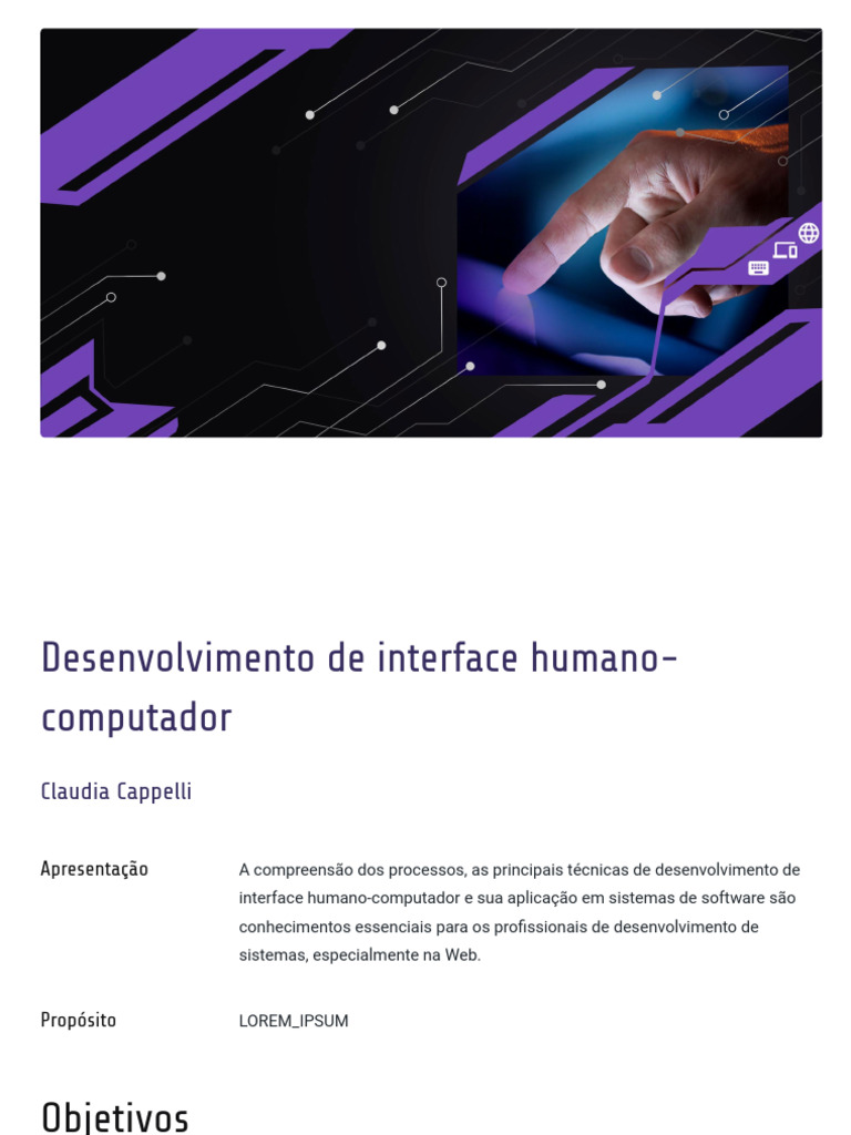 Desenvolvimento de interface humano-computador | PDF