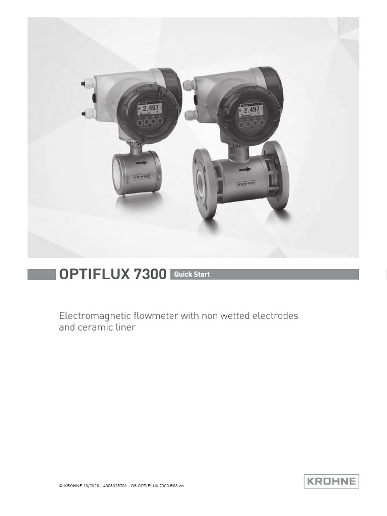 OPTIFLUX 7300 Electromagnetic Flowmeter Quick Start Guide-1 | PDF