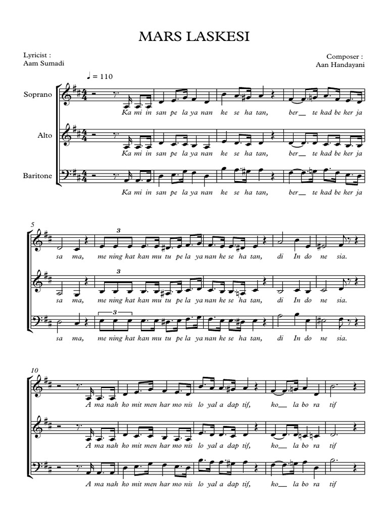 Mars Laskesi - Choir Score | PDF