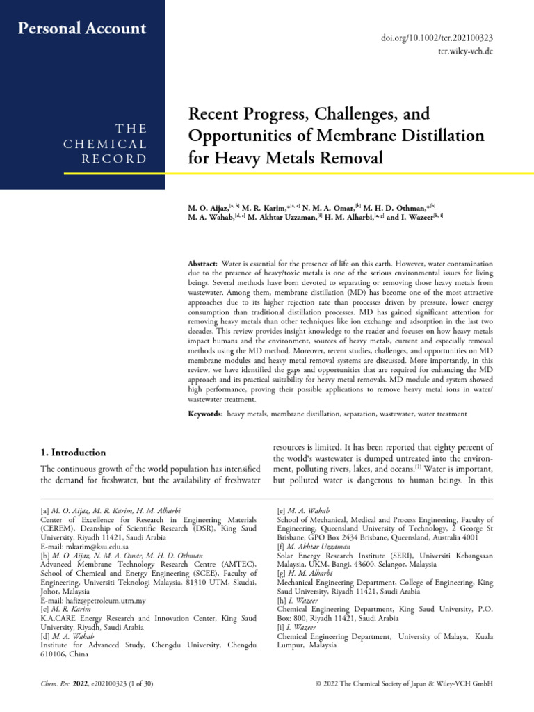 Heavy Metals Removal A Review | PDF