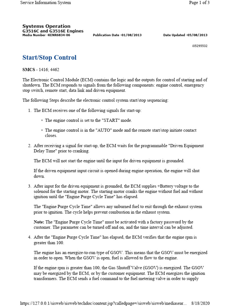 Start-Stop Control Sequence | PDF